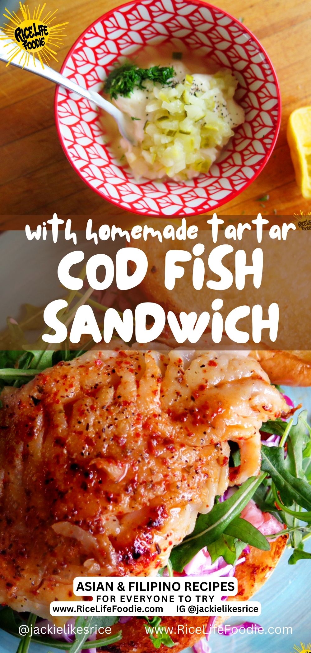 EASY & Mouthwatering Rockfish or Cod Fish Sandwich Recipe | Rice Life ...