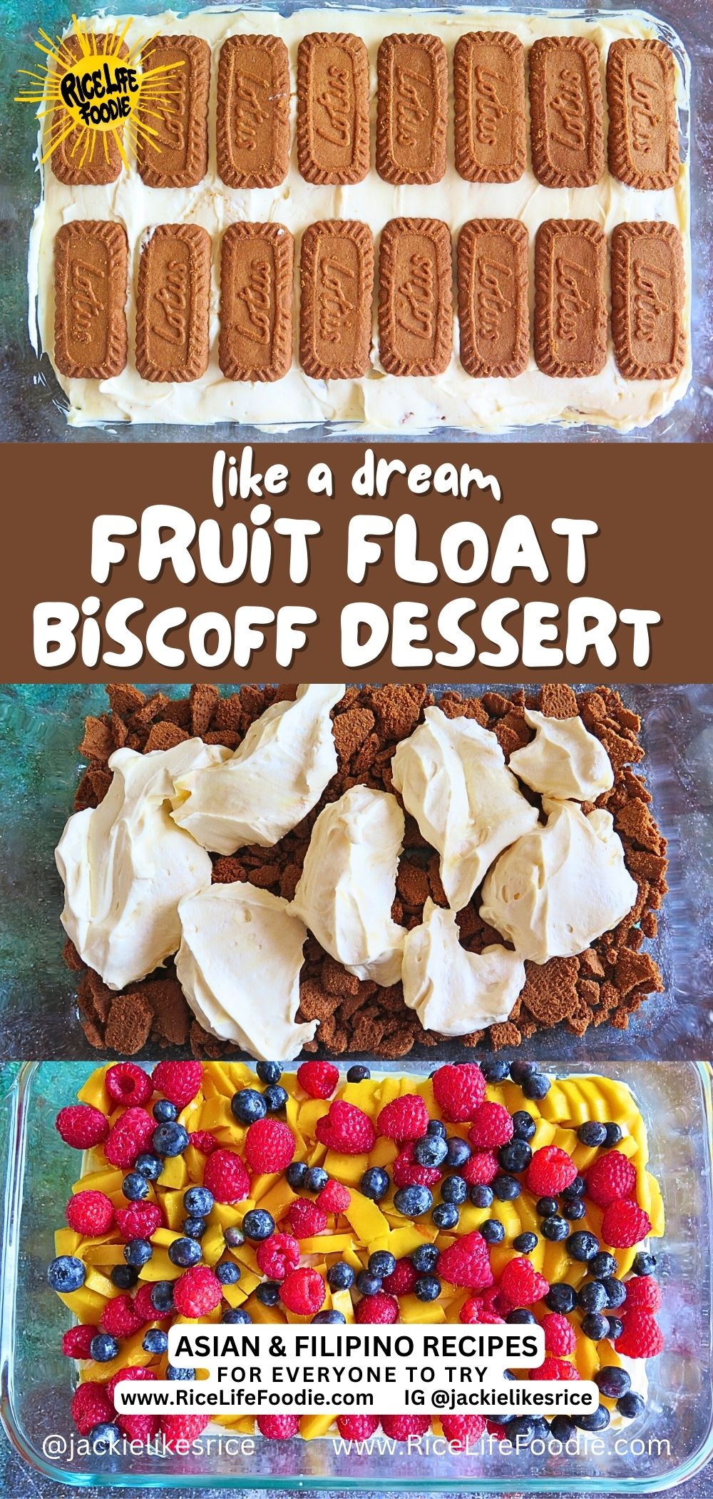 Irresistible Fruit Float Biscoff Dessert with Mango and Berries | Rice ...
