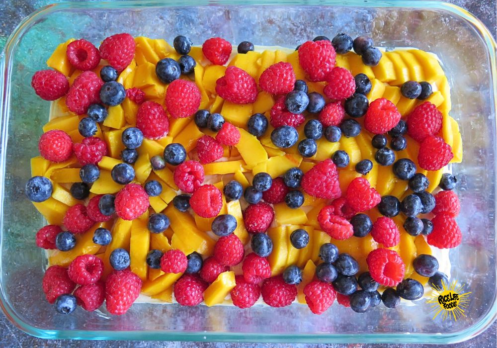 Irresistible Fruit Float Biscoff Dessert with Mango and Berries | Rice ...